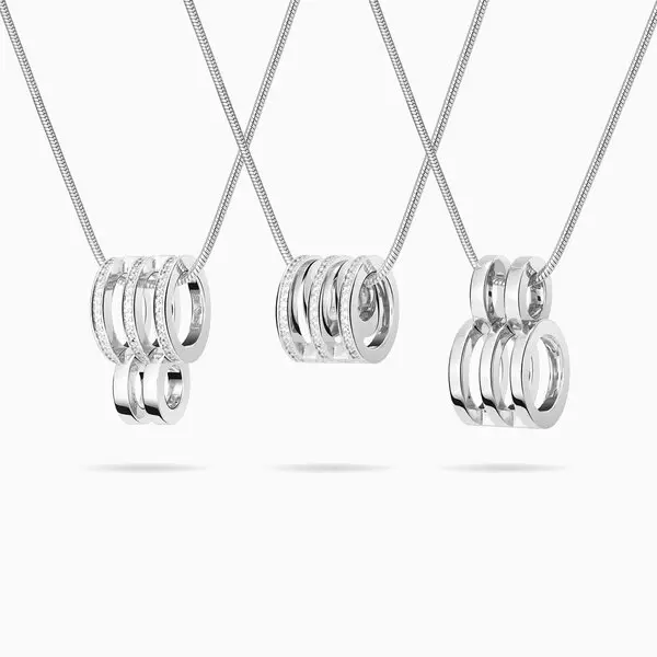 MEULIEN Kinetic Multi Hoop Necklace - Silver
