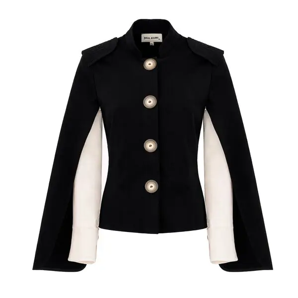 JULIA ALLERT Tailored Structured Cape Blazer - Black