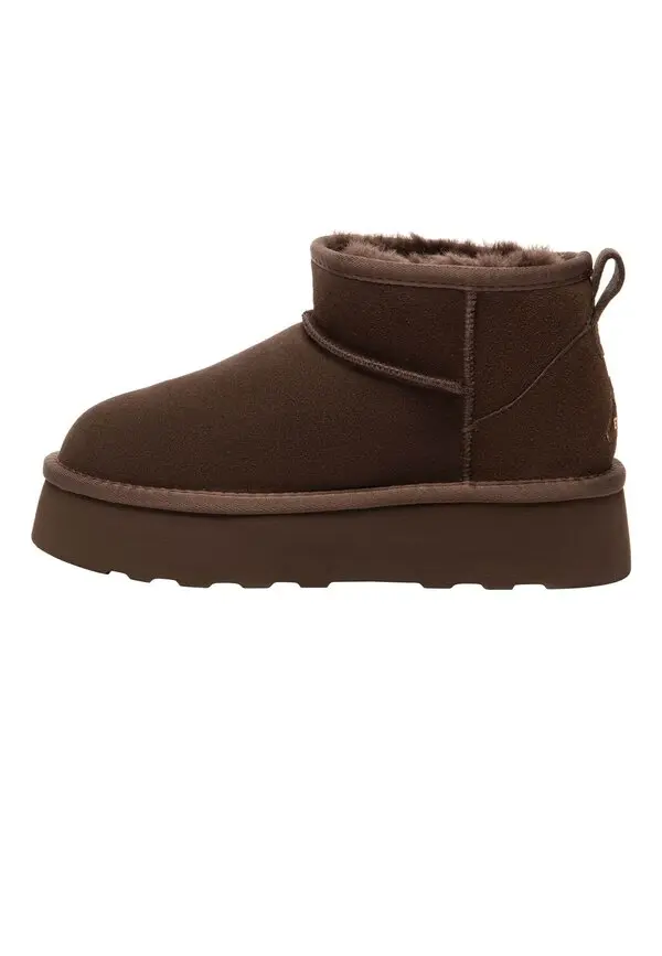 EVERAU AUSTRALIA Heron Ultra Mini Platform Boots In Chocolate - Brown