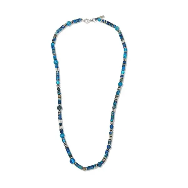 JAREDJAMIN Sur Side Jasper Beaded Necklace - Blue