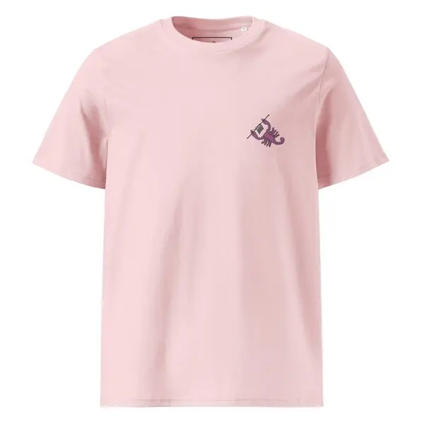 ANCHOR & CREW Cotton Scorpion Knittin' Up In The Wild Organic Cotton Embroidered T-shirt - Pink