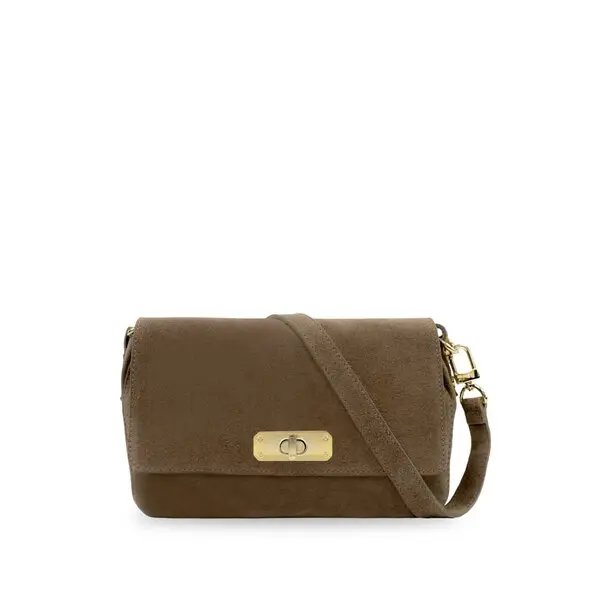 APATCHY LONDON The Maisie Midi Mink Suede Bag - Brown