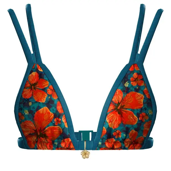 BLACKBOUGH SWIM Minna Double Strap Triangle Top / Paradise Blooms - Red
