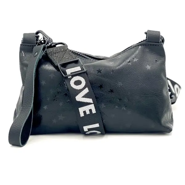 LYNN TALLERICO Nancy Crossbody Bag In Star Leather - Black