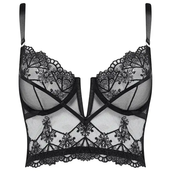 VOLLERS THE CORSET COMPANY LIMITED Clara Long Line Bra - Black