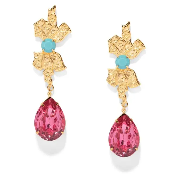 THE PINK REEF Opera Earring In Crystal - Pink