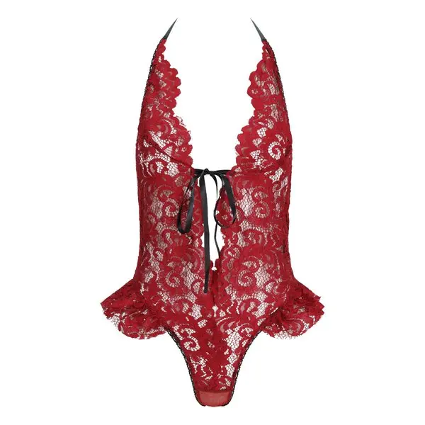 BELLE ET BON BON Valentines Love Valentina Deep Cherry Lace Body - Red