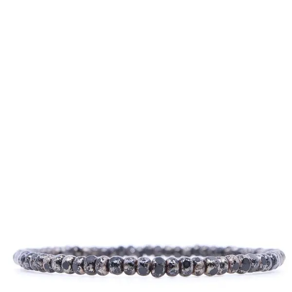Shar Oke Antique Gold Czech Picasso Beaded Bracelet - Black