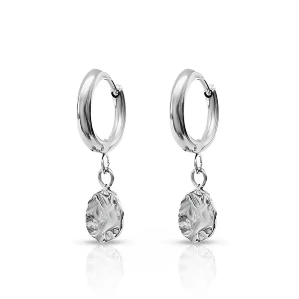 EVER JEWELLERY Harmony Waterproof Huggie Hoop Earrings - Silver