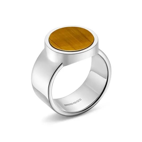 RAHUL PATEL COLLECTION Brown / Silver Genesis Tiger's Eye Ring - Brown/silver