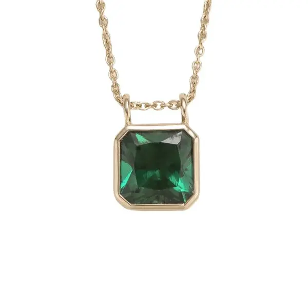 JUVETTI  Green / Silver Margo White Gold Necklace Set With Emerald - Green/silver