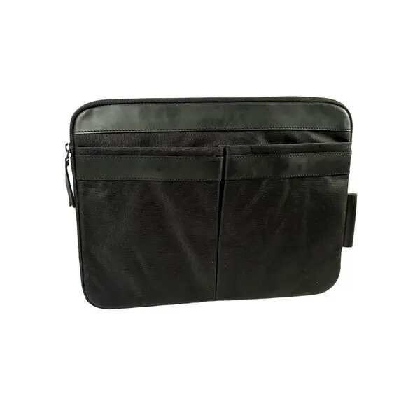 VIDA VIDA Leather Trim Laptop Travel Pouch - Black