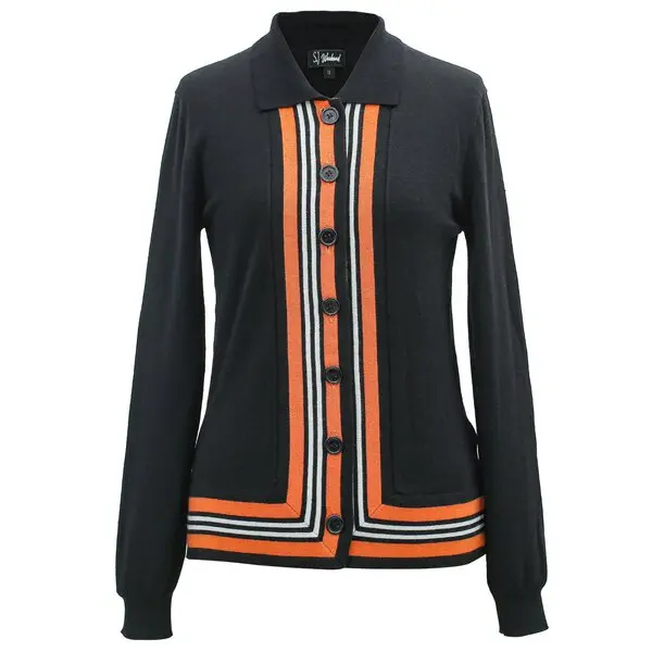 SMART AND JOY Cardigan With Contrasting Edges - Orange