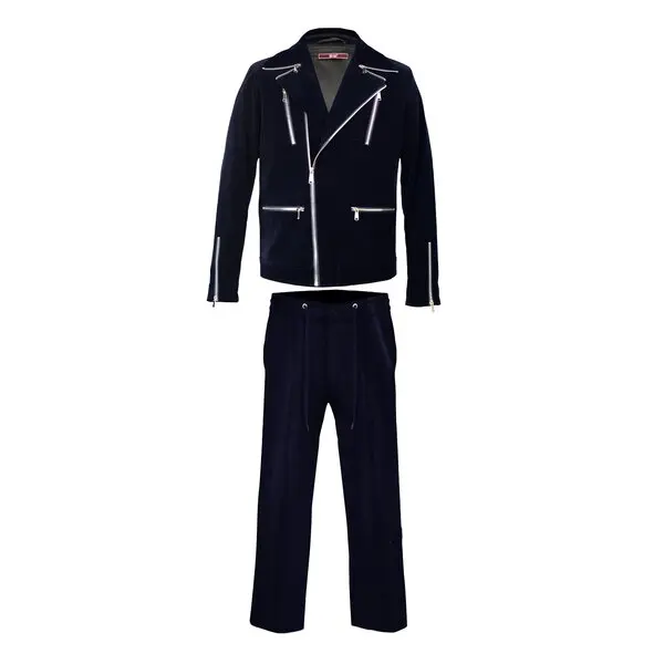 DAVID WEJ Washington Corduroy Biker Set - Blue