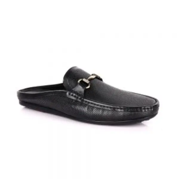 DAVID WEJ Soft Leather Slip On Loafers With Buckle - Black