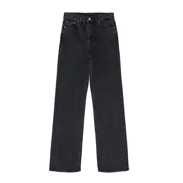 DR. DENIM Echo High Straight Tar Retro - Black