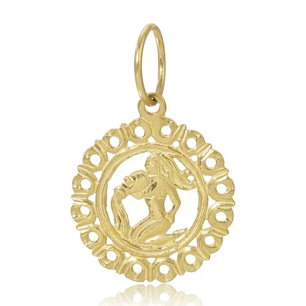 Maya Brenner Designs Zodiac Pendant Aquarius - Gold