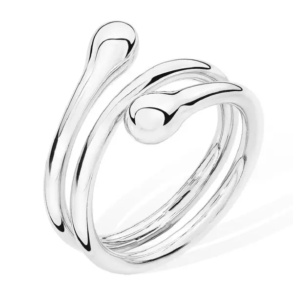 LUCY QUARTERMAINE Coil Tear Drop Ring - Silver