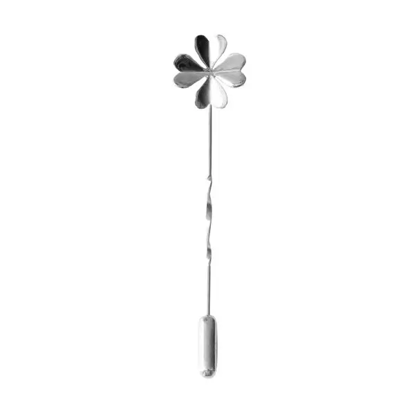 LEE RENEE Lucky Clover Tie Pin/ Twist Tie Pin - Silver