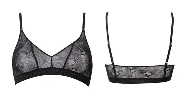 BOTT LINGERIE Adjustable Strap Lace Bralette – Shadow - Black