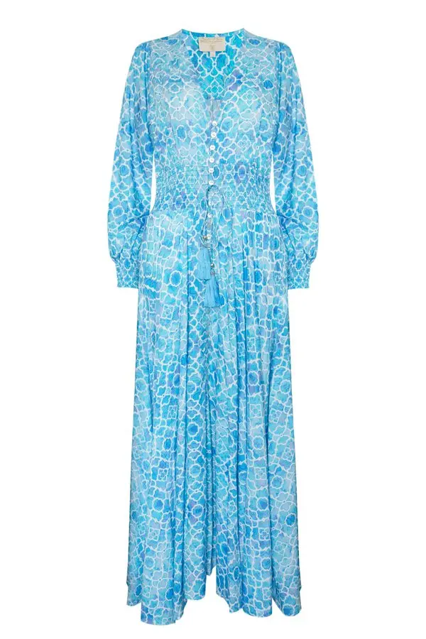 SOPHIA ALEXIA Azure Mosaic St Tropez Maxi Dress - Blue