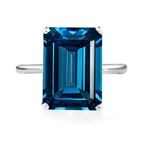 AUGUSTINE JEWELS Silver / Blue Sterling Silver Teal Topaz Ring - Silver/blue