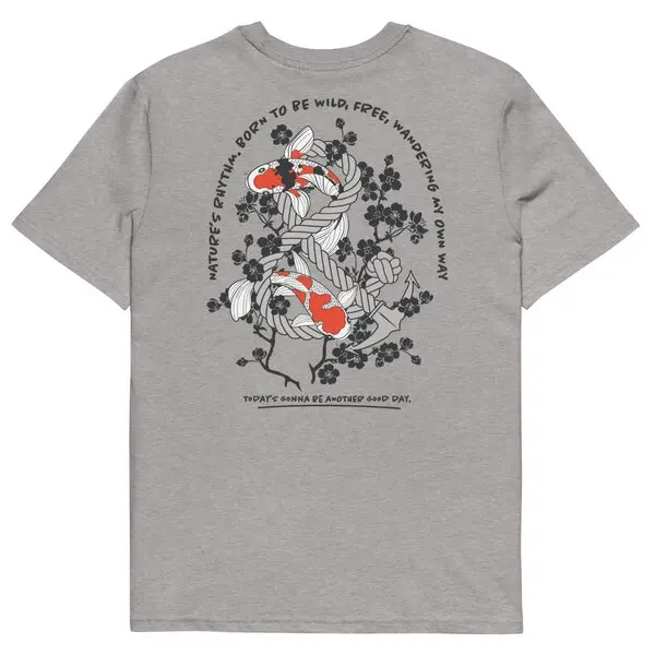 ANCHOR & CREW Heather Koi Fish Another Good Day Organic Cotton T-shirt - Grey