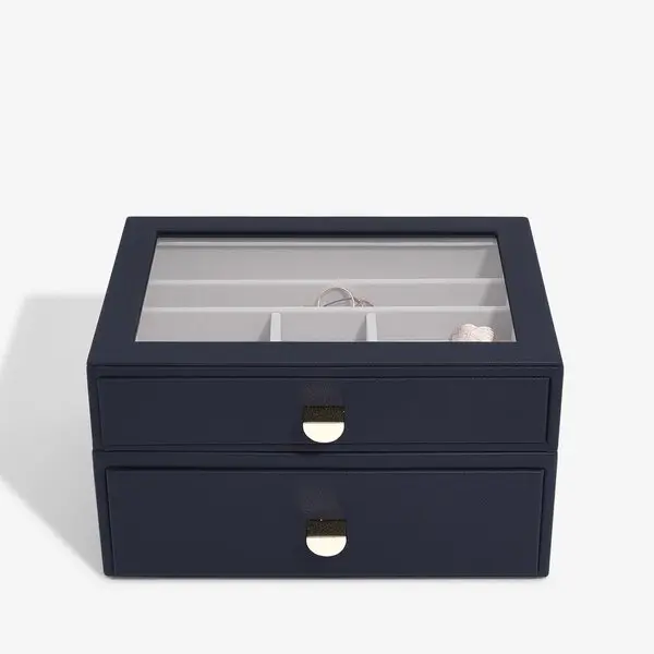 STACKERS Classic Navy Pebble Set Of Two Drawers - Blue