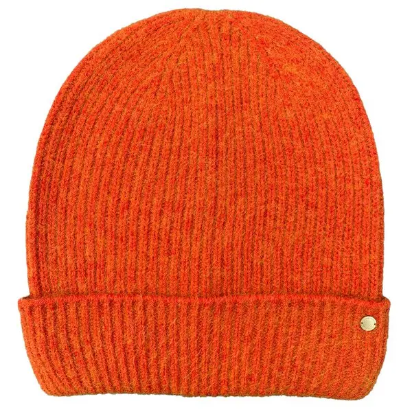 TIRILLM Holly" Rib Knitted Cashmere Hat & Orange - Yellow