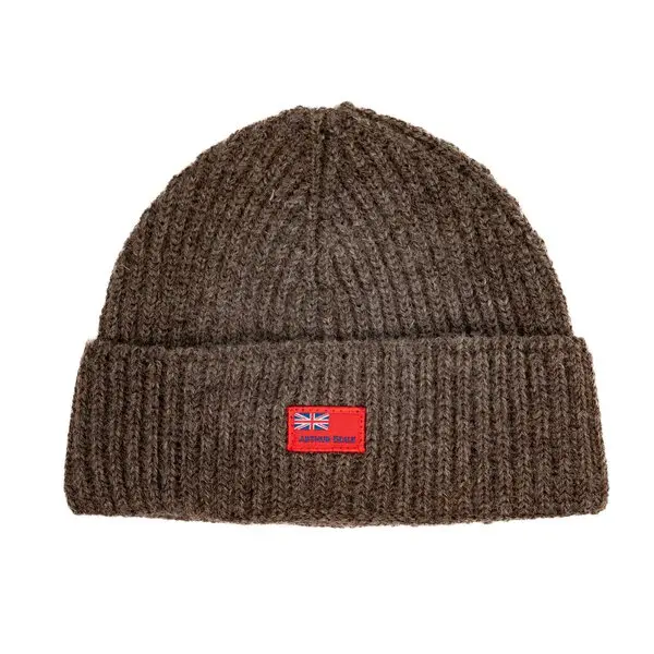 ARTHUR BEALE Grey / Neutrals / Brown Ensign Beanie Hat Dark Grey Natural - Grey/brown