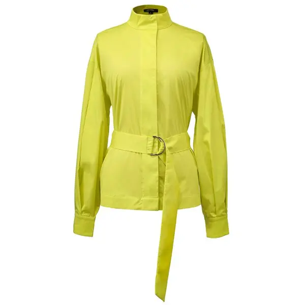 SMART AND JOY High Neck Belted Shirt