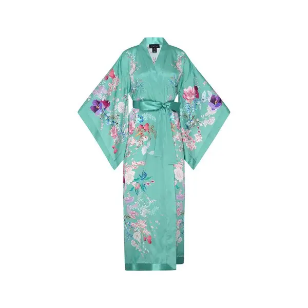 MENG Sunrise Silk Satin Kimono - Green