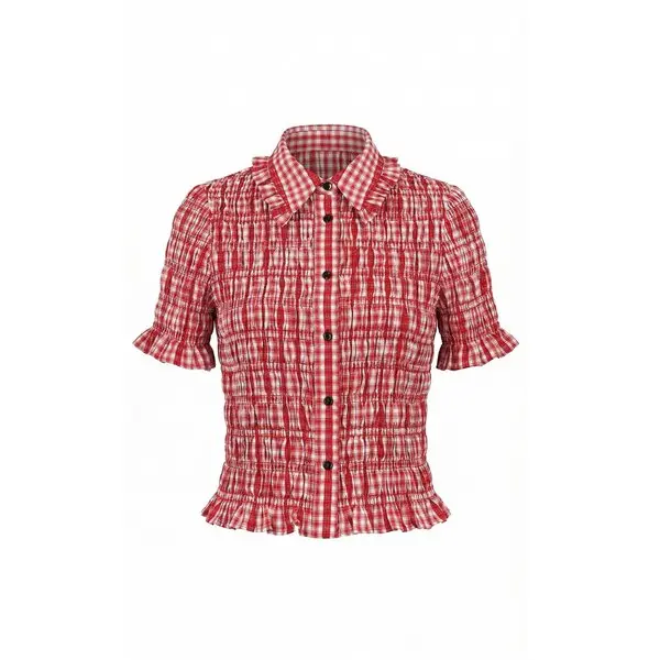 NOOKI DESIGN Astrid Gingham Blouse - Red