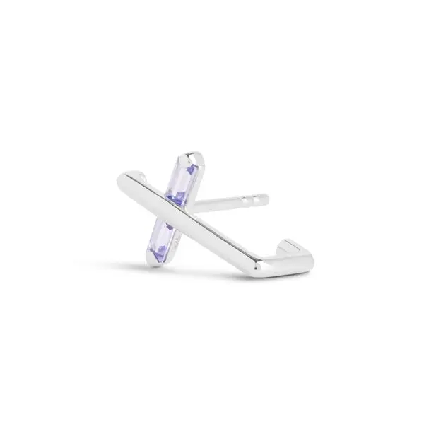 KASUN LONDON Silver / Blue Angel Kiss Earring December Tanzanite Silver - Silver/blue