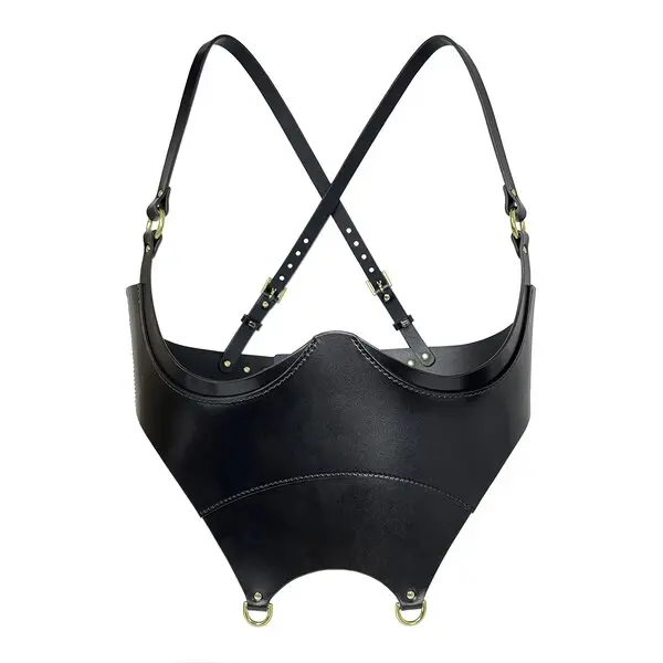 HAUTE CUIR Circe Leather Corset Harness - Black