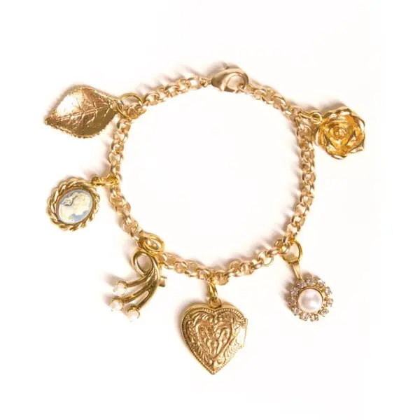 CARAMEL VINTAGE JEWELLERY Secret Love Charm Bracelet - Gold