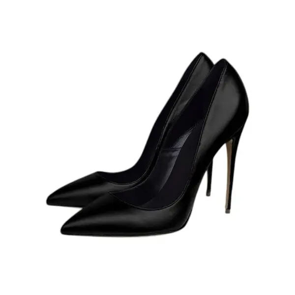 AETHRA SHOES Aesi Leather Pointed Toe Stiletto Pumps - Black