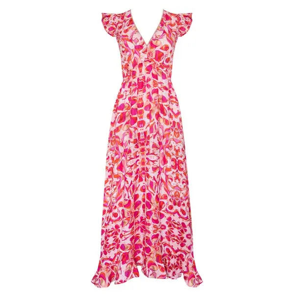SOPHIA ALEXIA Floral Fusion St Lucia Maxi Dress - Red