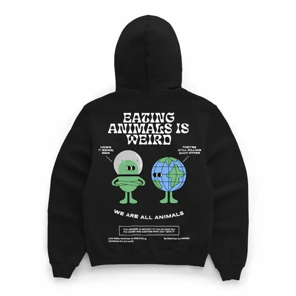 DONT EAT THE HOMIES Eating Animals Is Weird Hoodie - Black