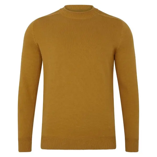 PAUL JAMES KNITWEAR Lightweight Cotton Linen Slaithes Saddle Shoulder Jumper Mustard - Yellow