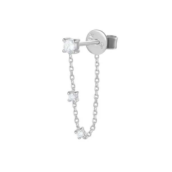 DYAMKA Three Diamonds Earring White Gold - Silver
