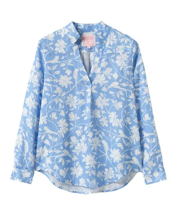 PINK HOUSE Linen Kim Shirt Iguana - Blue