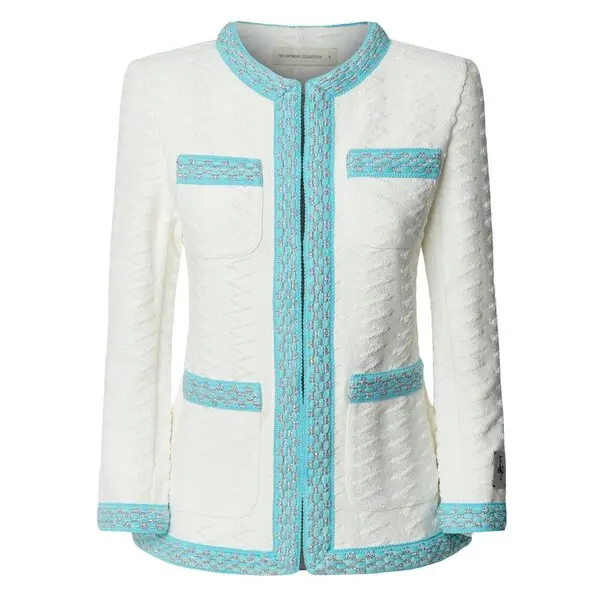 THE EXTREME COLLECTION Cream Knit Jacket Structured - White