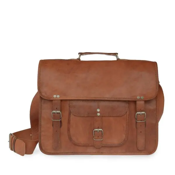 VIDA VIDA Vida Vintage Classic Leather Satchel Grande - Brown