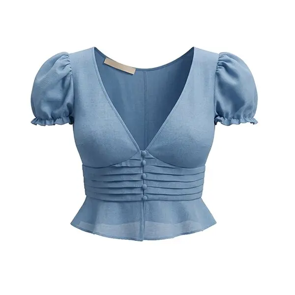 BELSIZE25 Belair Ocean Jacquard Top - Blue
