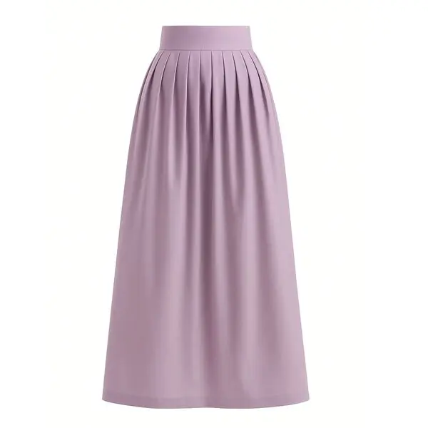 BEIRA Anna Full-length Lilac Pleated Cotton Skirt - Purple
