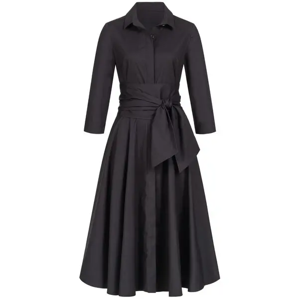 MARIANNA DÉRI Shirtdress With Tie Belt - Black