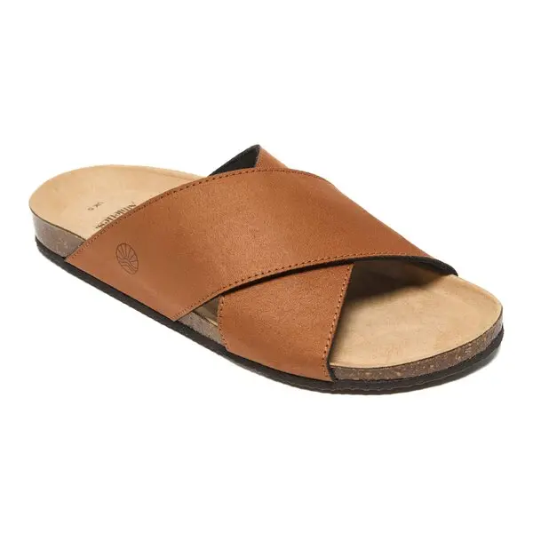 BEDROOM ATHLETICS Calim Crossover Sandal Slider Chestnut - Brown