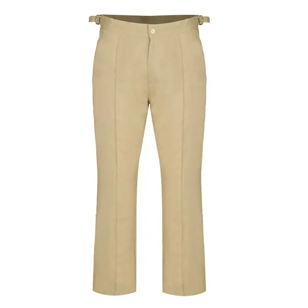 DAVID WEJ Neutrals Hugo Linen Trouser With Side Adjuster - Beige