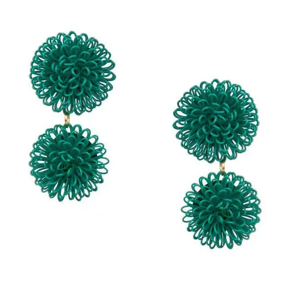 Pat’s Jewelry Double Pompom - Green